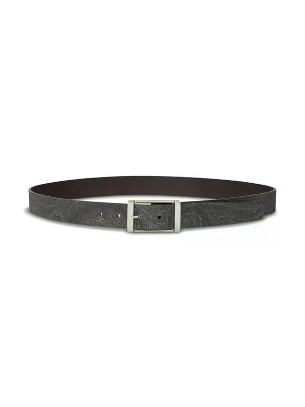 Etro Reversible Leather Belt - Grey