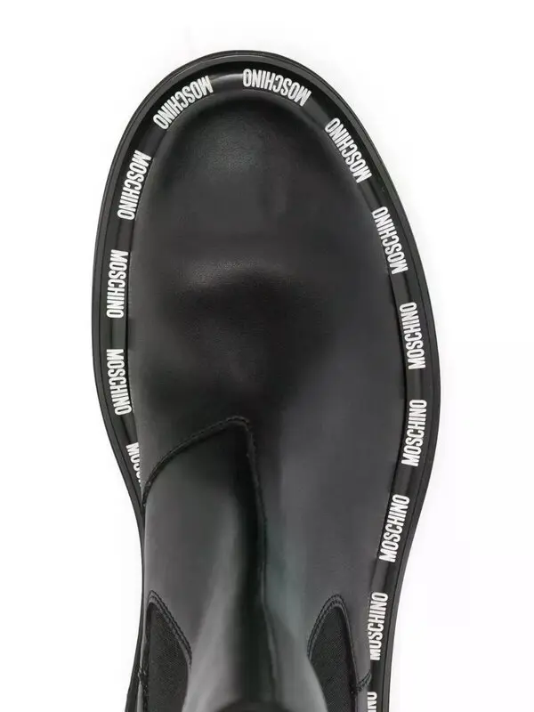 Moschino Logo-print Faux-leather Boots