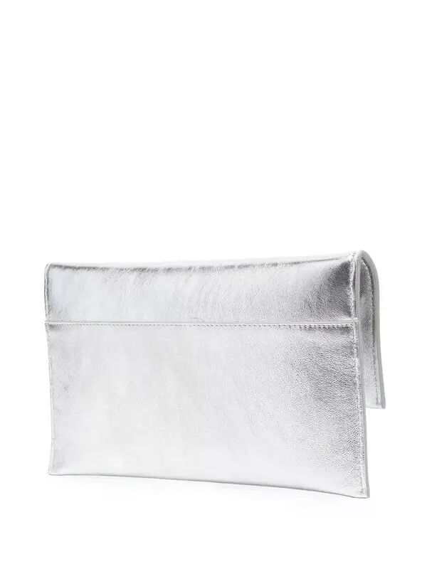 Patrizia Pepe Metallic-effect Leather Clutch