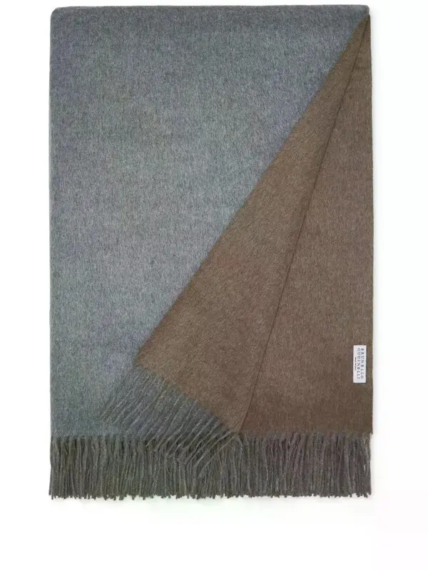 Brunello Cucinelli Fringed Silk Blanket - Brown