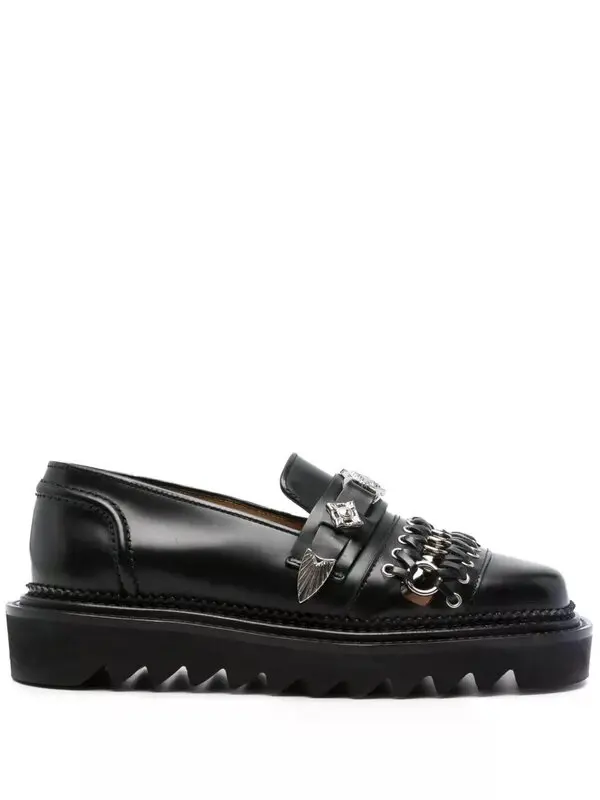 Toga Ring-detail Leather Loafers