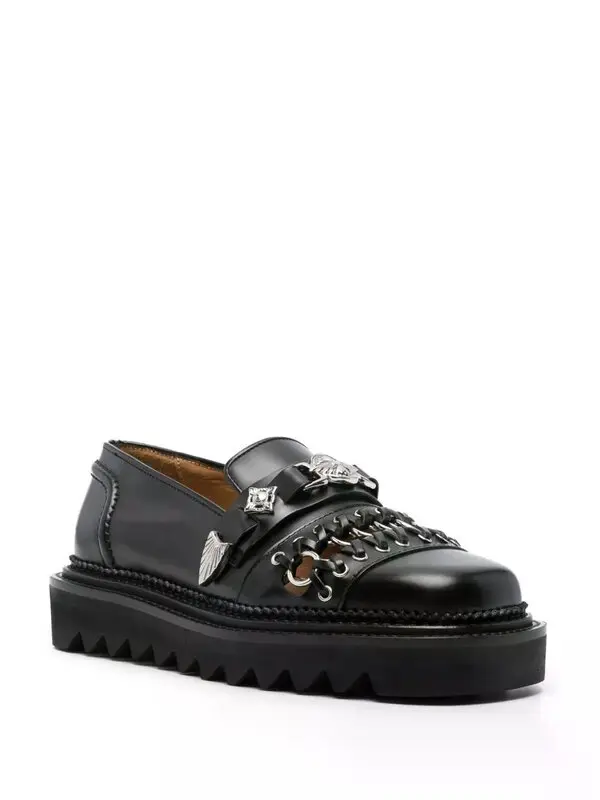 Toga Ring-detail Leather Loafers