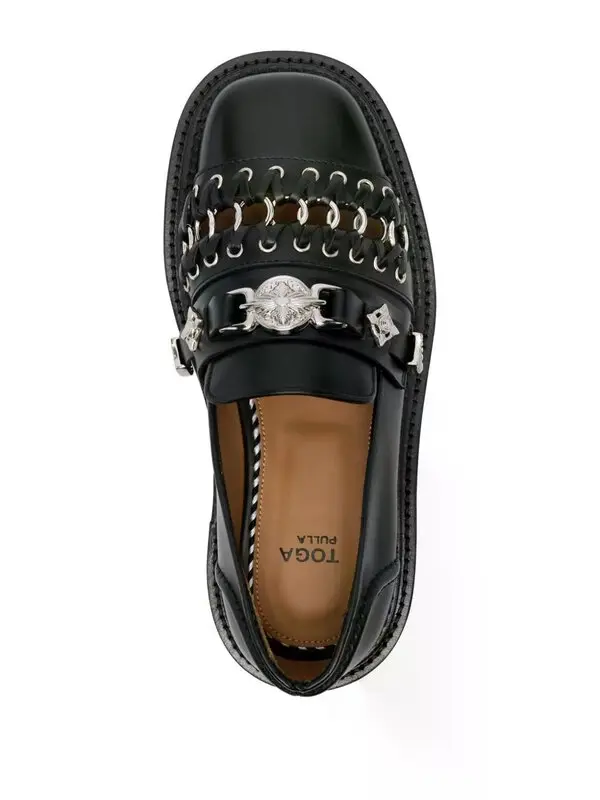 Toga Ring-detail Leather Loafers