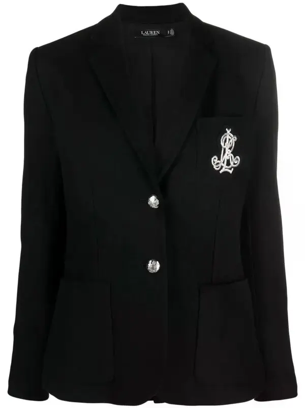 Ralph Lauren Embroidered-logo Single-breasted Blazer