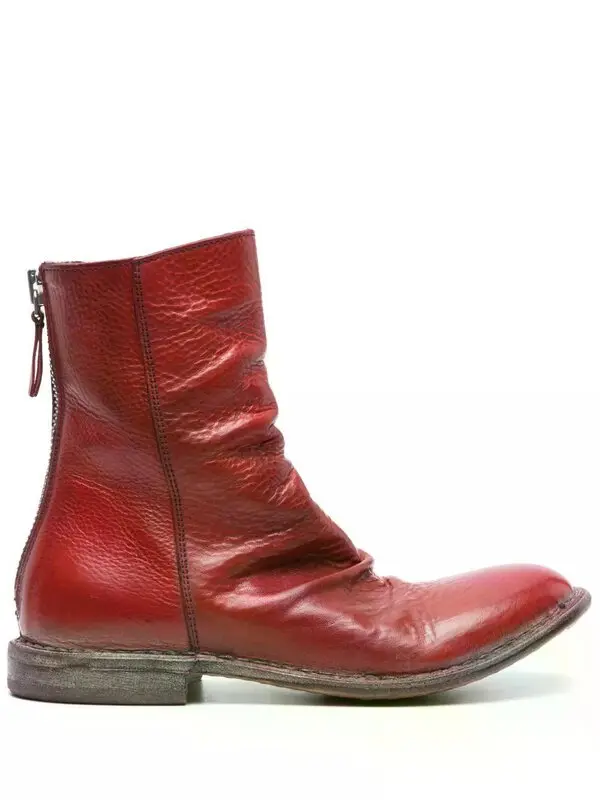Moma Distressed Leather Ankle Boots