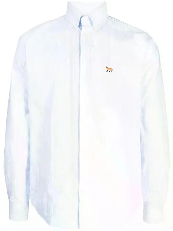 Maison Kitsuné Embroidered-fox Cotton Shirt