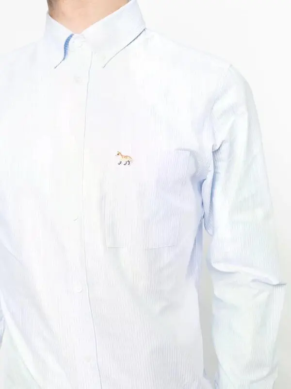 Maison Kitsuné Embroidered-fox Cotton Shirt