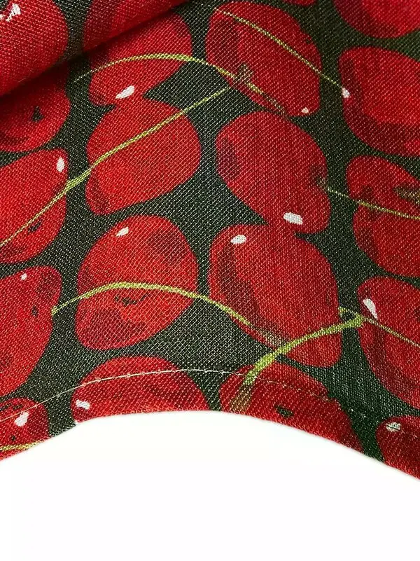 La DoubleJ Cherries Verde Set Of Two Napkins - Green