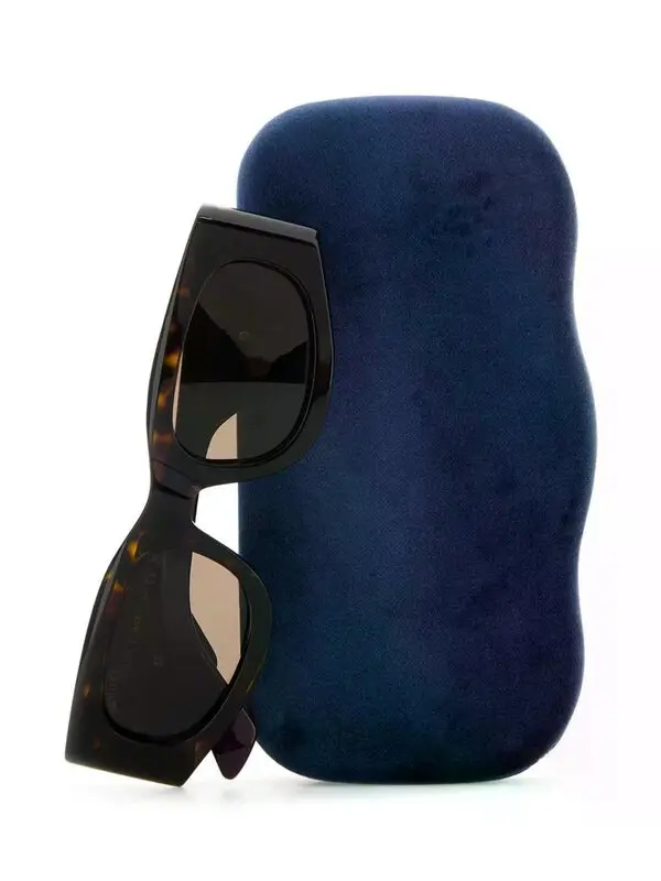 Gucci Tortoiseshell-effect Rectangular Sunglasses