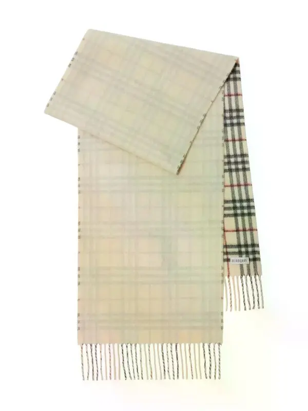 Burberry Checked Reversible Cashmere Scarf - Neutrals