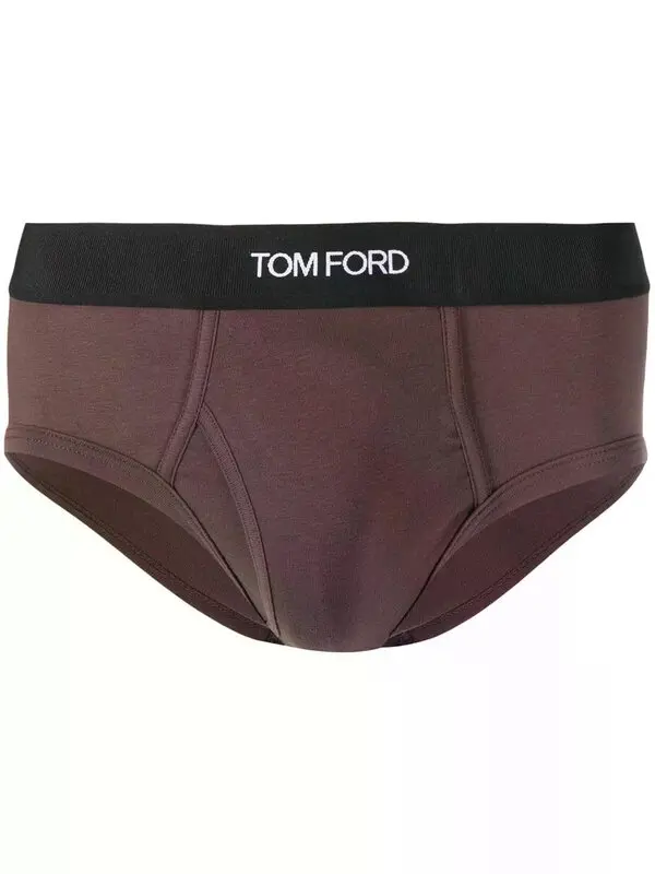 TOM FORD Logo-waistband Boxers - Brown