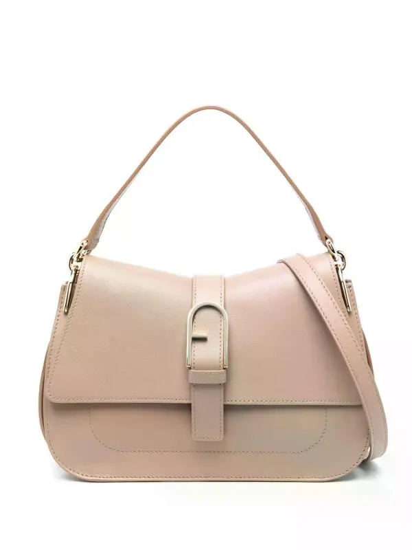 Furla Sofia Logo-plaque Leather Tote Bag - Neutrals