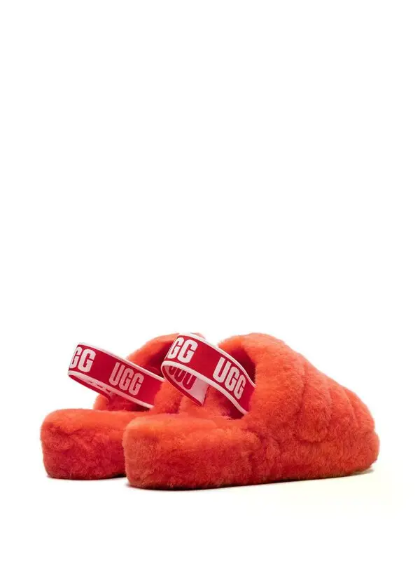 UGG Fluff Yeah Slingback Slippers - Red
