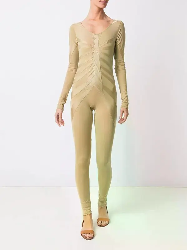 AMIR SLAMA Ribcage-pattern Stretch Jumpsuit