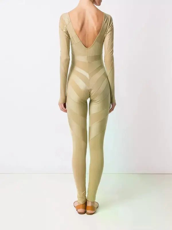 AMIR SLAMA Ribcage-pattern Stretch Jumpsuit