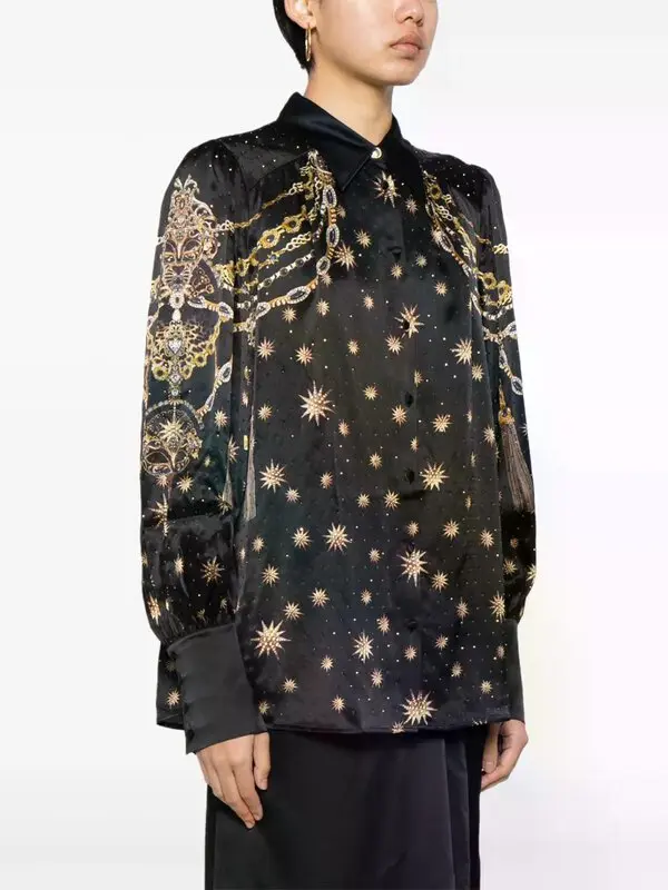 Camilla Graphic-print Silk Shirt