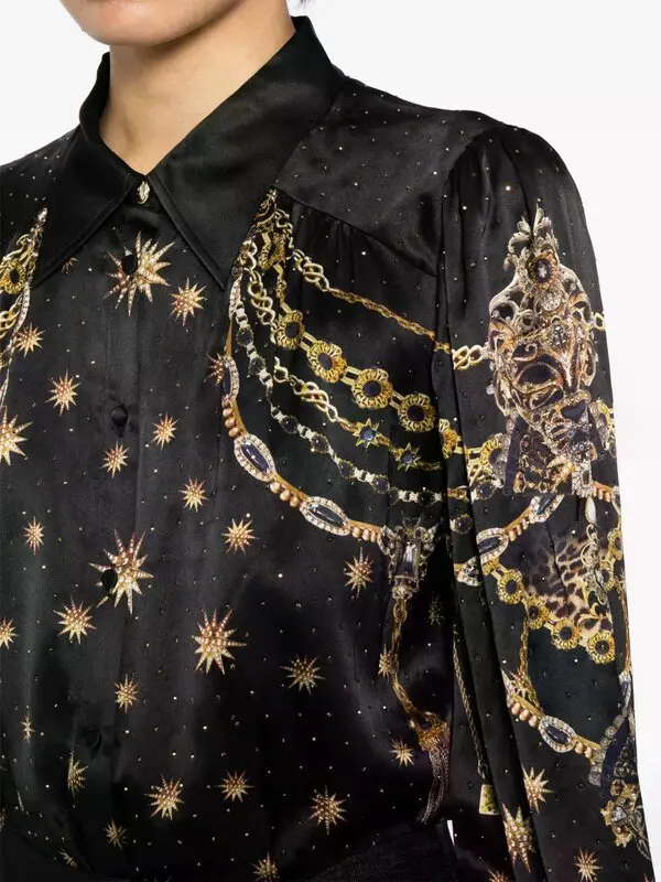 Camilla Graphic-print Silk Shirt