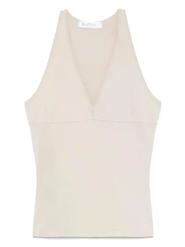 Max Mara Sleeveless V-neck Top - Neutrals
