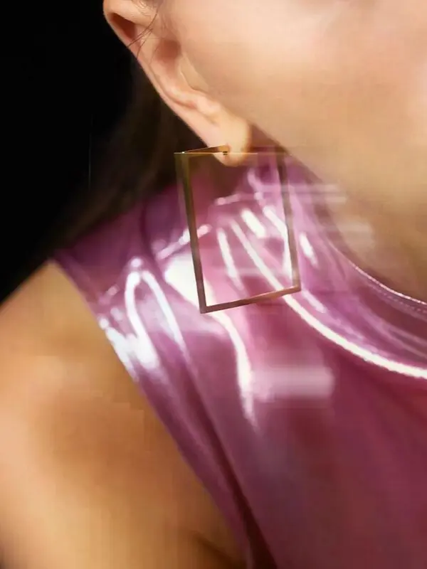 CADAR 18kt Yellow Foundation Square Hoop Earrings