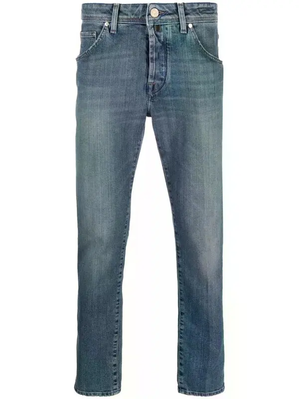 Jacob Cohen Scott Low-rise Tapered Jeans - Blue