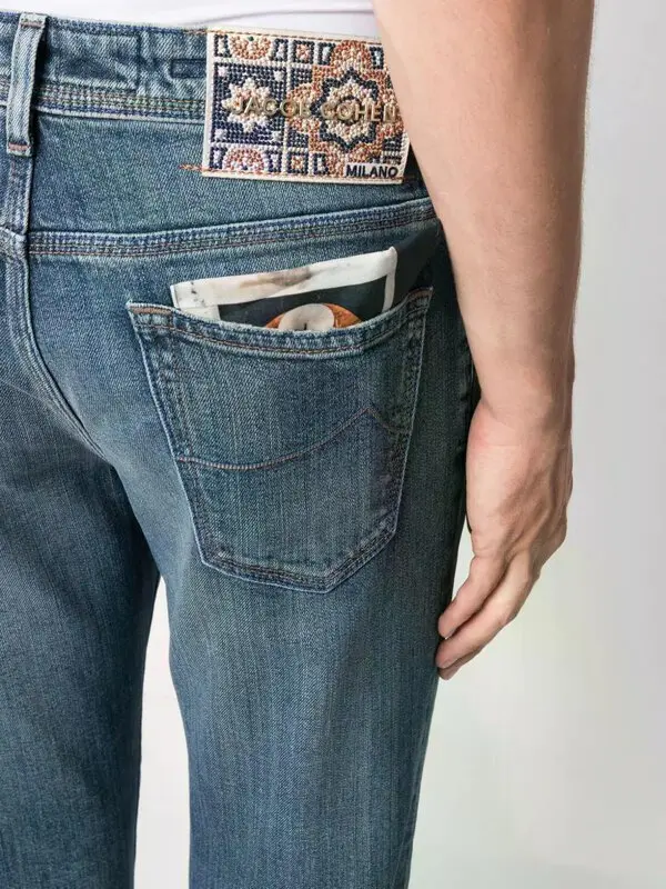 Jacob Cohen Scott Low-rise Tapered Jeans - Blue