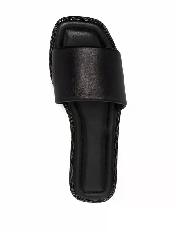 Brunello Cucinelli Monili-embellished Leather Slides