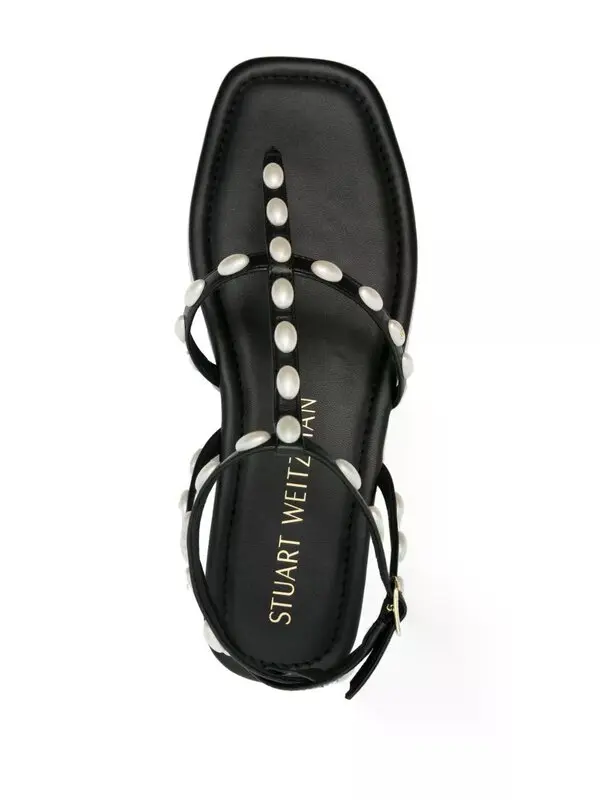 STUART WEITZMAN Pearlita Leather Flat Sandals