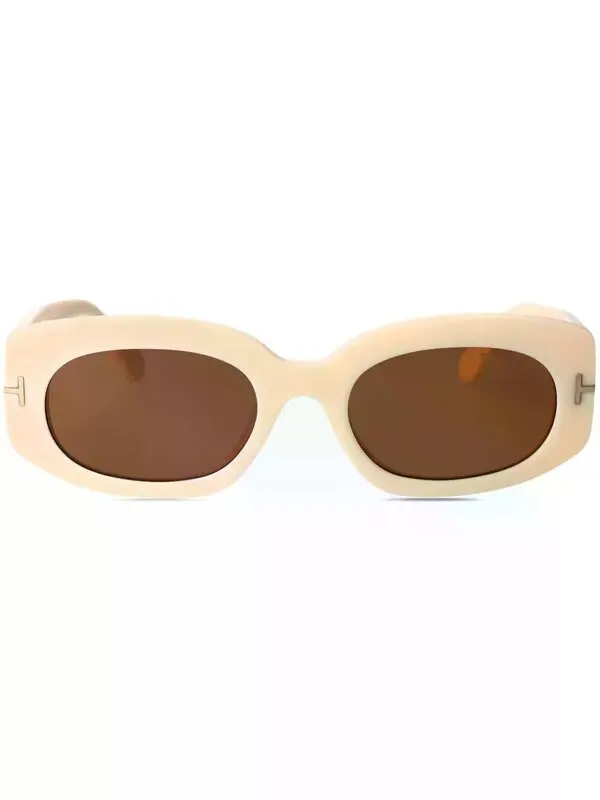 TOM FORD Oval-frame Sunglasses - Neutrals