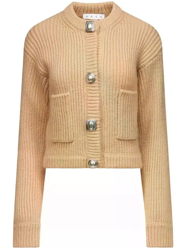 AREA Gemstone Button Knit Cardigan