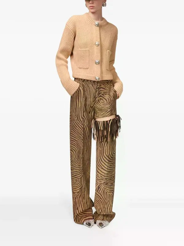 AREA Gemstone Button Knit Cardigan