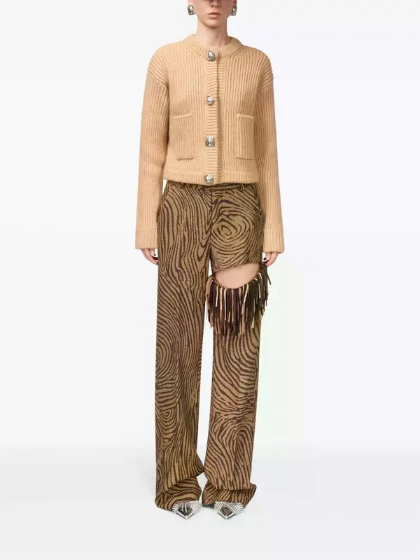 AREA Gemstone Button Knit Cardigan
