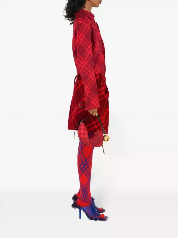 Burberry Check-pattern Shoulder Bag - Red