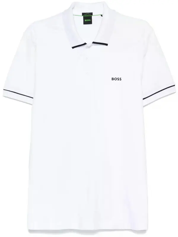 BOSS Raised-logo Polo Shirt - White