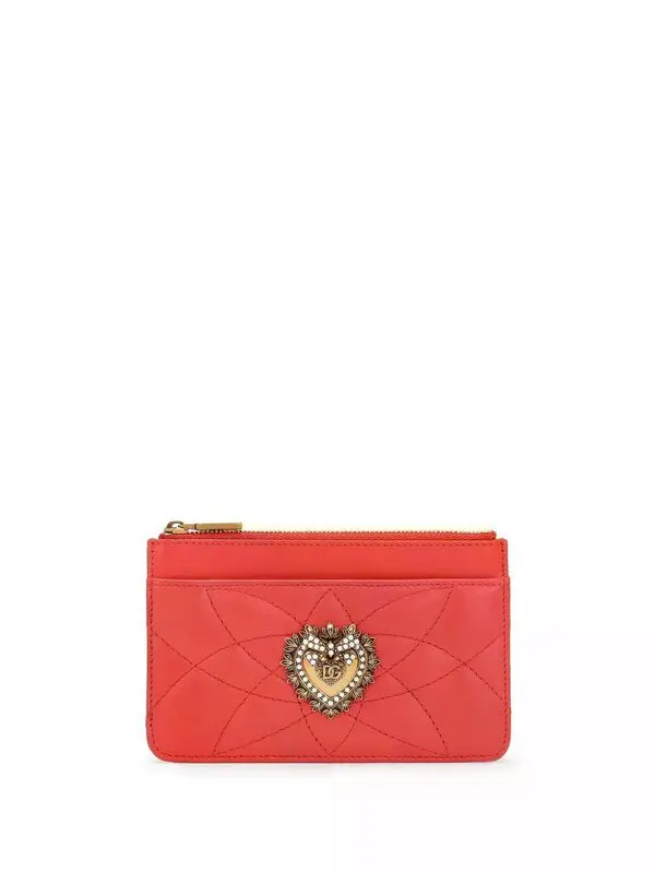 Dolce & Gabbana Medium Devotion Leather Wallet - Red