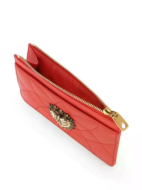 Dolce & Gabbana Medium Devotion Leather Wallet - Red