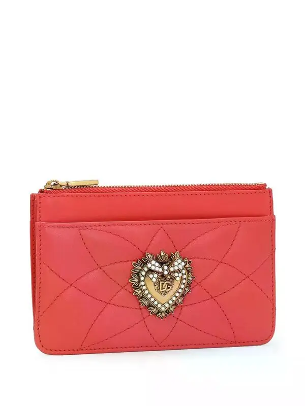 Dolce & Gabbana Medium Devotion Leather Wallet - Red