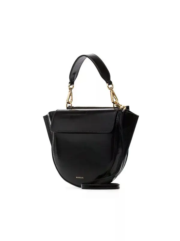WANDLER Hortensia Mini Leather Shoulder Bag - Black
