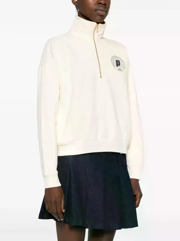 SPORTY & RICH Logo-print Half-zip Sweatshirt