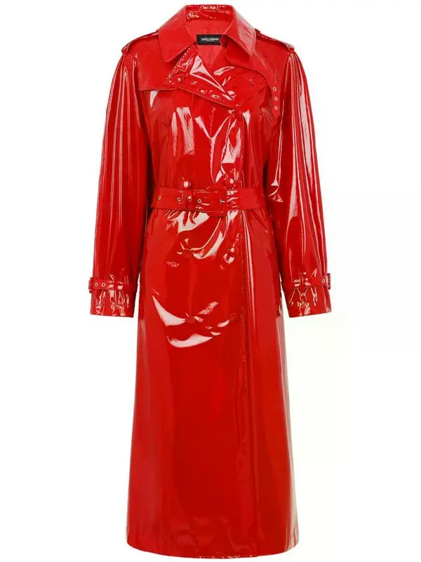 Dolce & Gabbana Storm-flap Patent Trench Coat