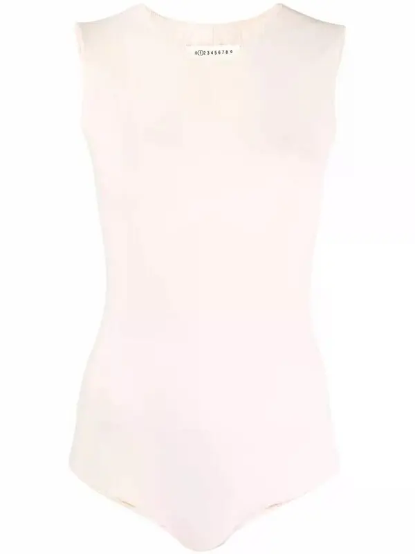 MAISON MARGIELA Sleeveless Jersey Bodysuit - Neutrals