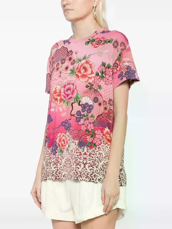Johnny Was Floral-print Short-sleeve T-shirt