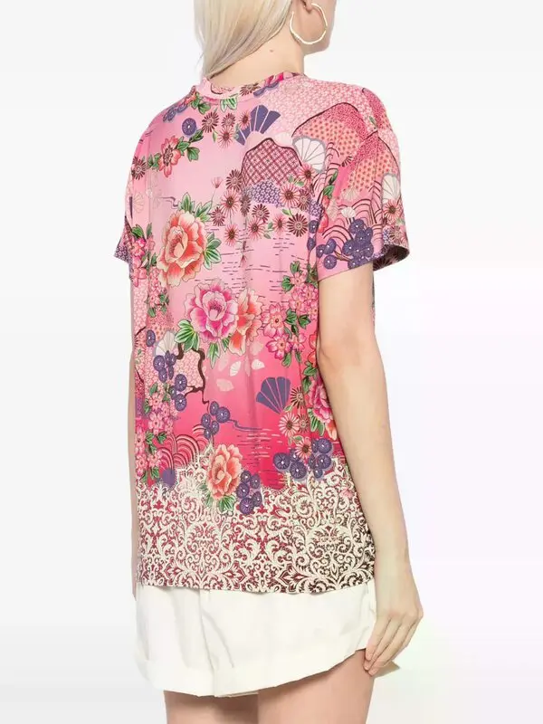 Johnny Was Floral-print Short-sleeve T-shirt