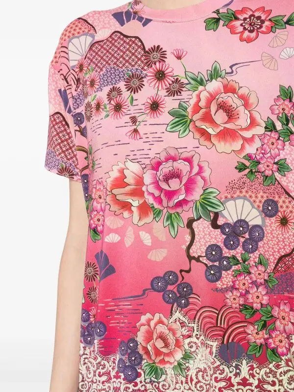 Johnny Was Floral-print Short-sleeve T-shirt