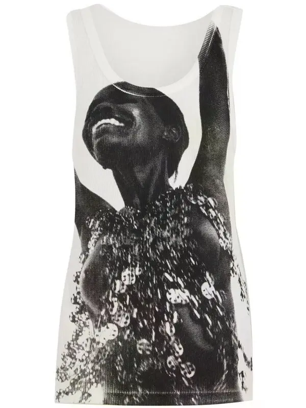 Rabanne X Jean Clemmer Photograph-print Tank Top - White