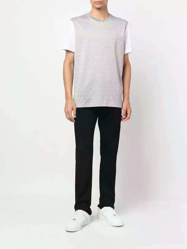 BILLIONAIRE Two-tone Cotton T-shirt