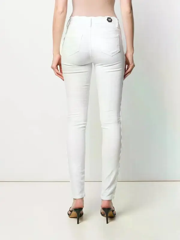 Philipp Plein Statement Skinny Jeans - White