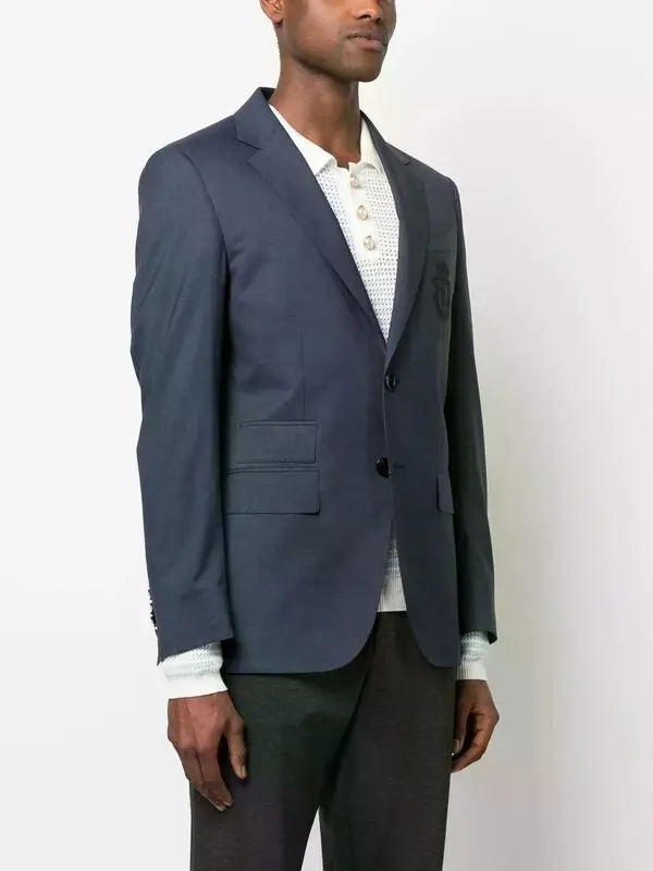 BILLIONAIRE Crest-motif Single-breasted Blazer - Blue