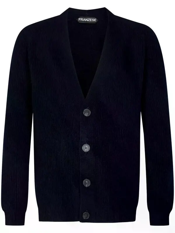 FRANZESE COLLECTION Cashmere Ribbed Knit Cardigan