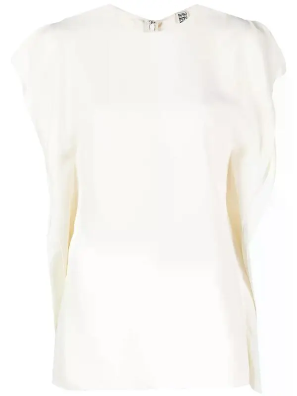 TOTEME Slit-sleeve T-shirt - Neutrals