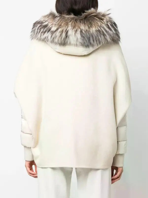MOORER Layered Shearling-collar Puffer Jacket